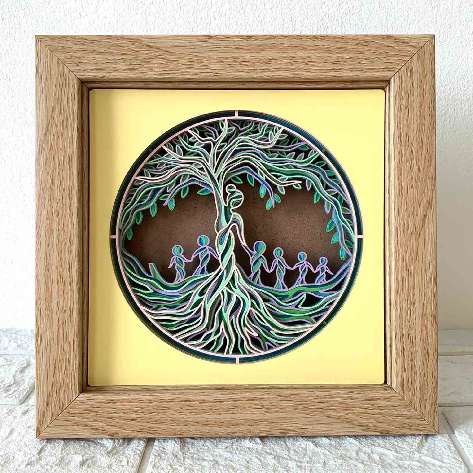 Family Tree Shadow Box SVG Custom Design/ Family Tree Mandala/ - Etsy ...