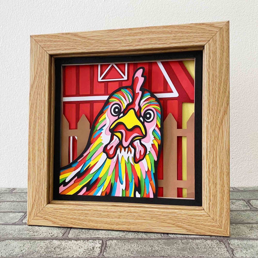 Hen 3D Layered SVG for Cardstock/ Farmhouse Decoration/ Farm Chicken ...