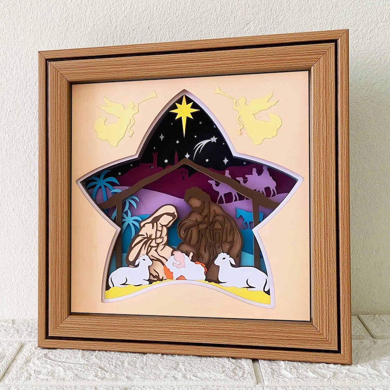 3D Nativity Shadow Box SVG/ Nativity 3D Cardstock/ Christmas Home Decor ...