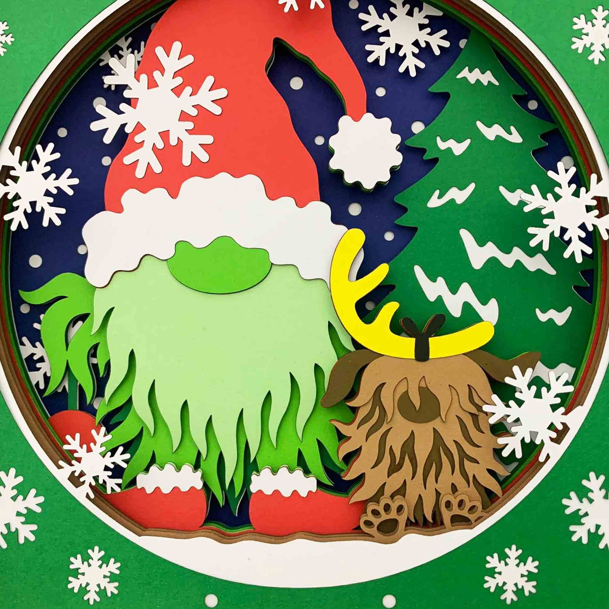 Christmas Gnome 3D Shadow Box SVG/ Steal Christmas Gnome/ - Etsy