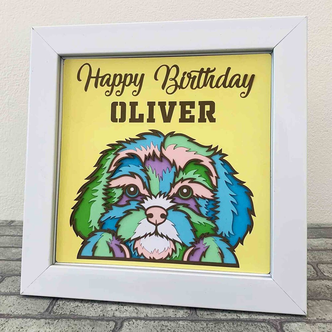 Peeking Cavapoo Puppy 3D Layered SVG/ Colorful Cavapoo Mandala/ 3D Dog ...