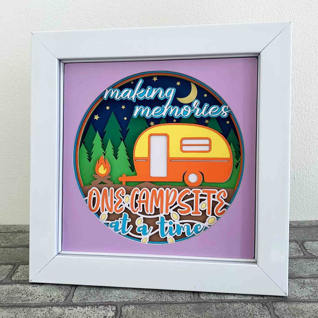 3D Caravan Camping Shadow Box SVG/ Making Memories One Campsite at A ...