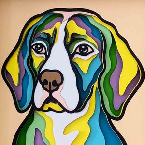 Beagle 3D Layered SVG/ Colorful Dog 3D Mandala/ 3D Dog Shadow Box ...