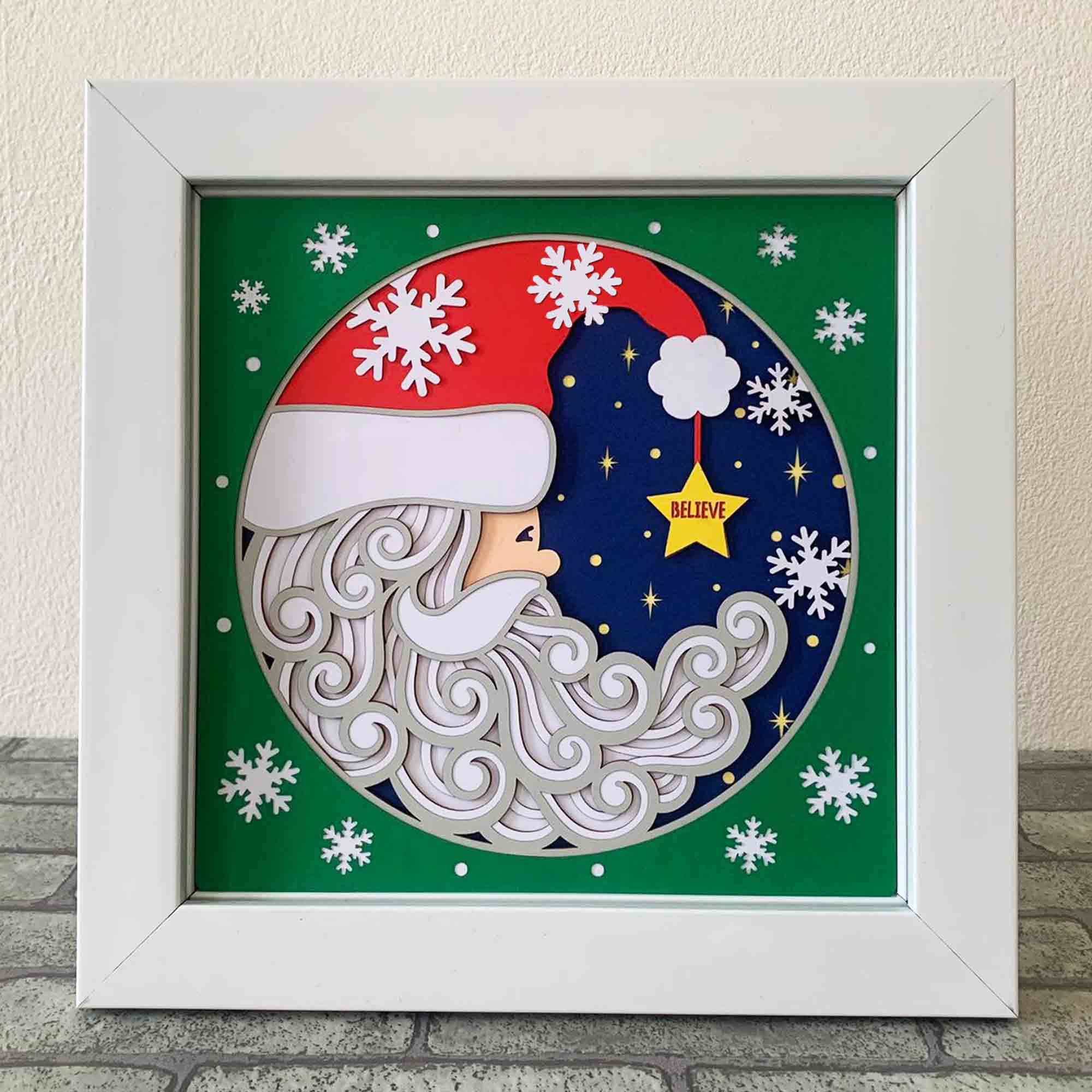 3D Santa Moon Shadow Box SVG/ Santa Believe Christmas/ Santa - Etsy