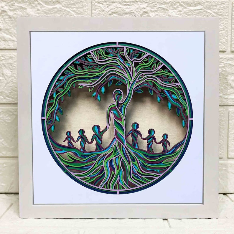 Family Tree Shadow Box SVG Custom Design/ Family Tree Mandala/ - Etsy ...