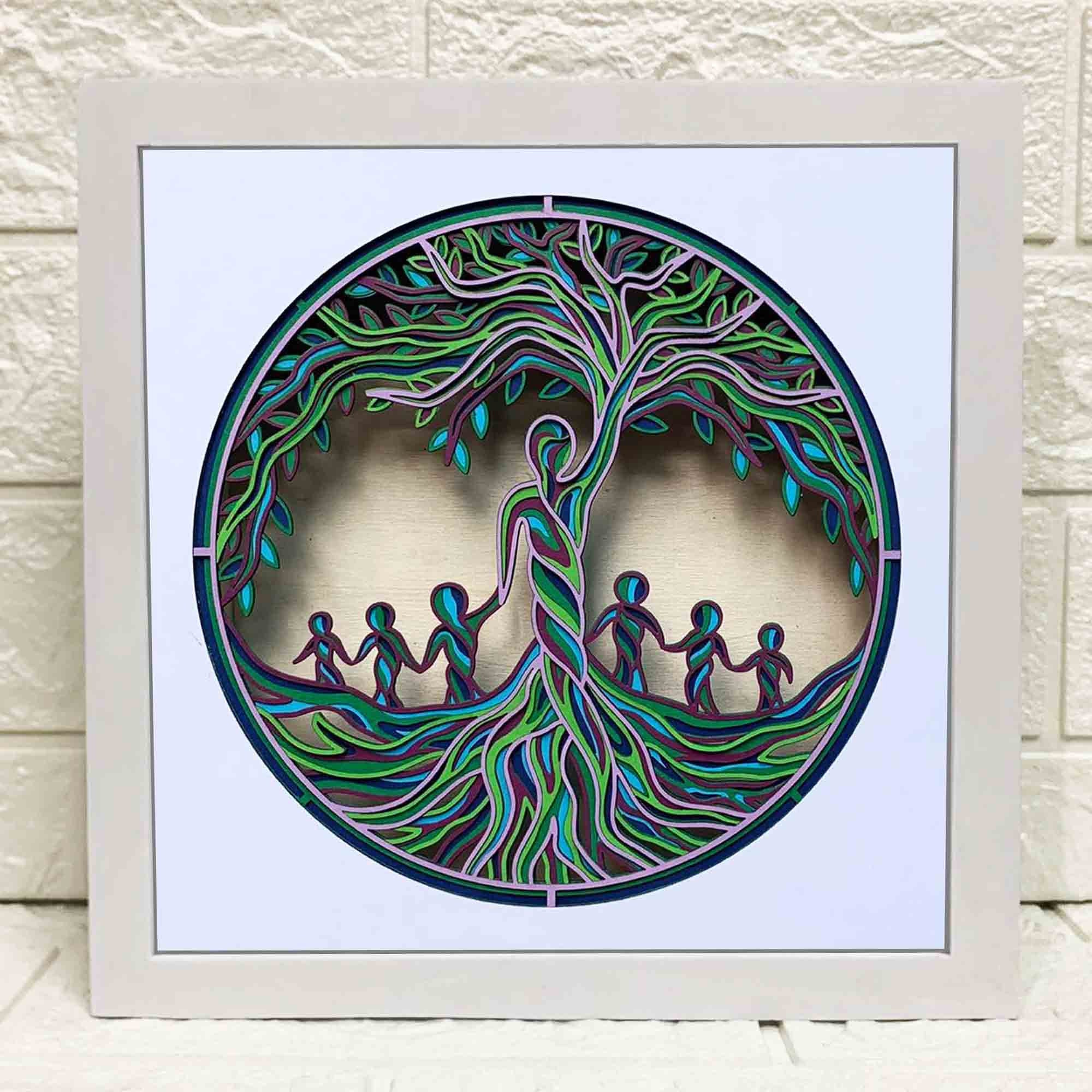 Father Tree of Life Mandala Svg-only Child/ Multilayer for - Etsy