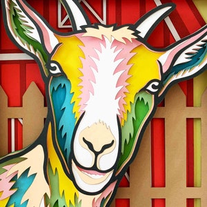 3D Goat Layered SVG for Cardstock/ Farmhouse Decoration/ Farm Animal ...