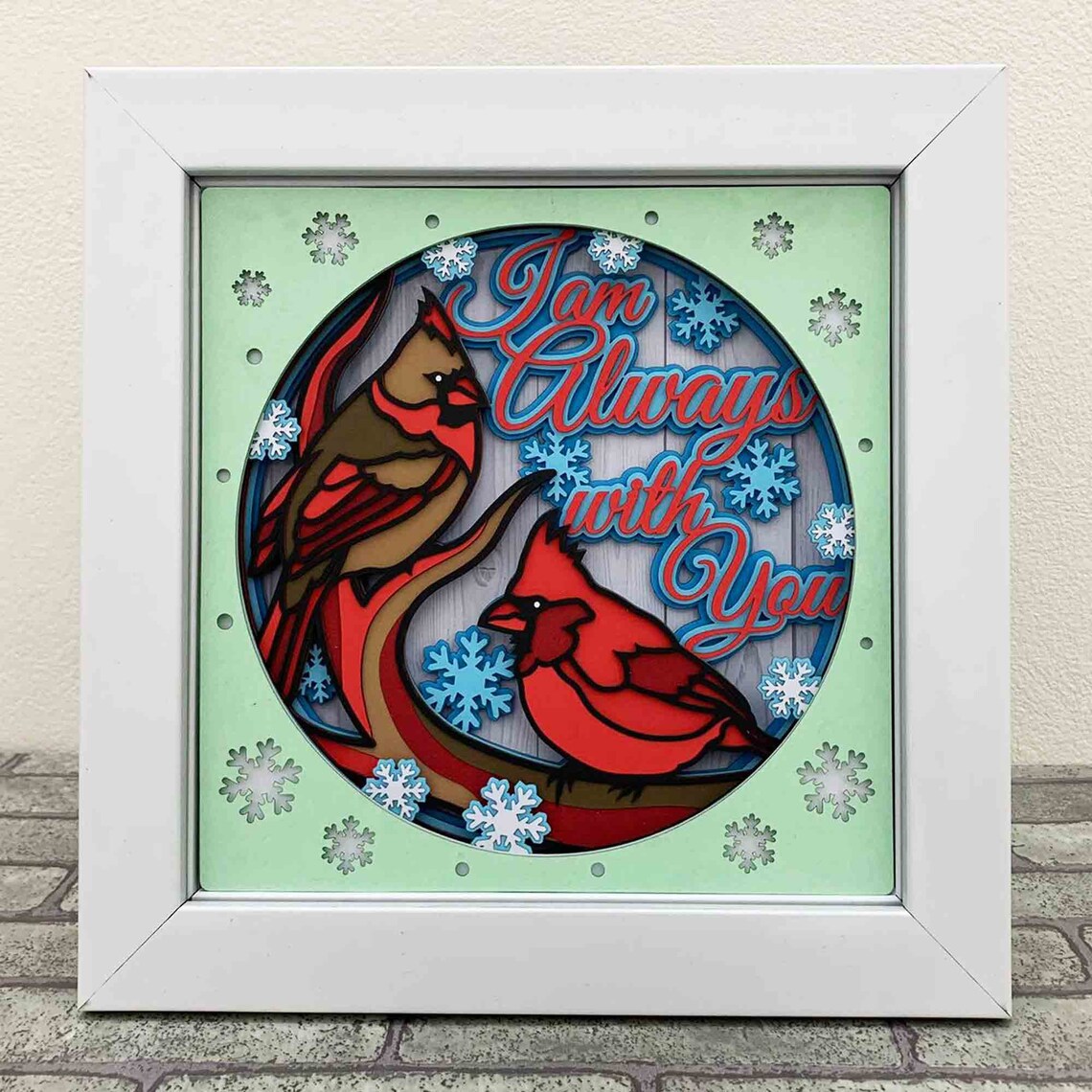 3D Cardinals Memorial Shadow Box SVG/ I Am Always With You/ - Etsy