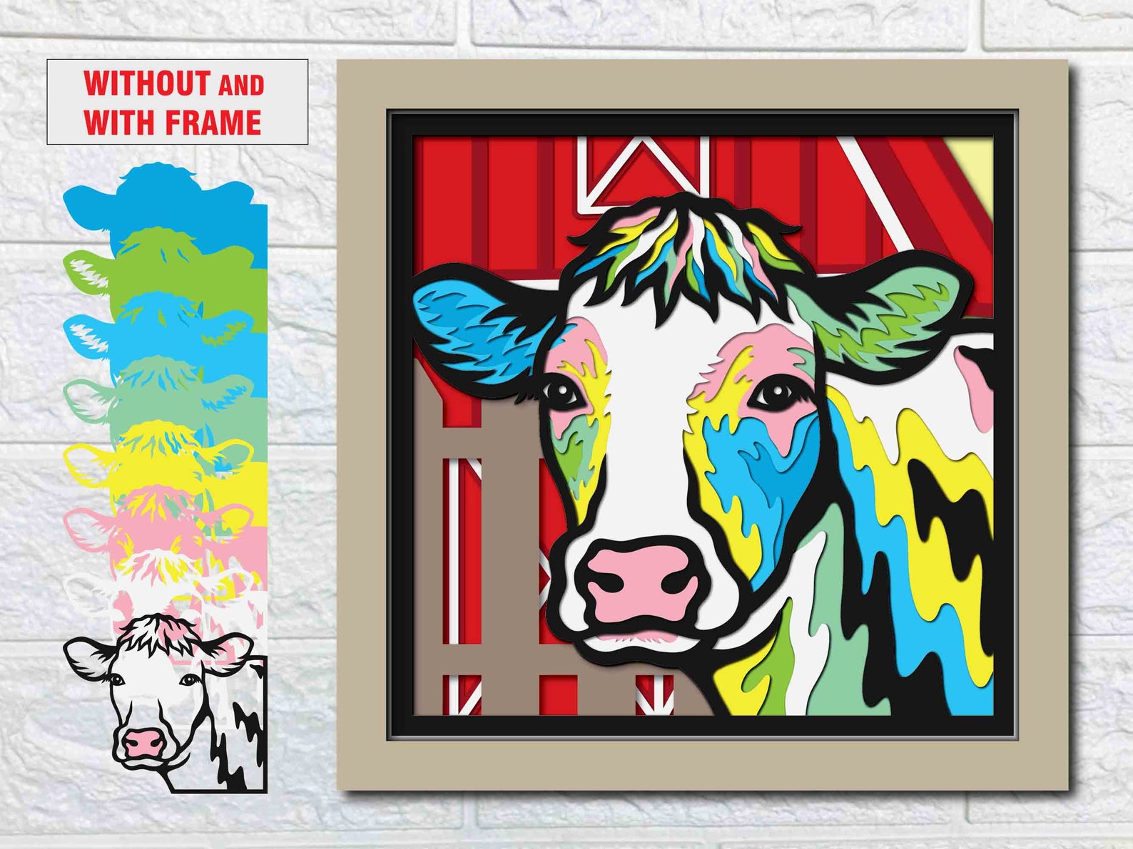 3D Cow Layered SVG for Cardstock/ Farmhouse Decoration/ Cow - Etsy