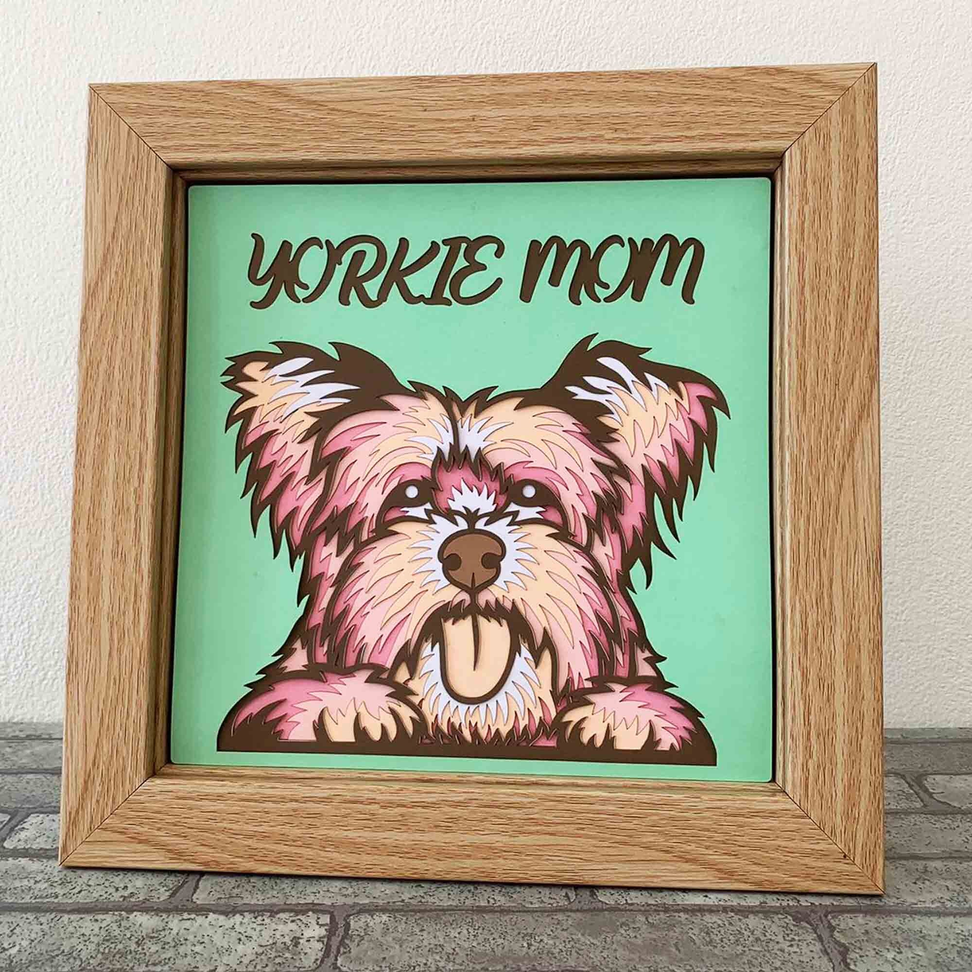 Peeking Yorkie Puppy 3D Layered SVG/ Yorkshire Terrier Mandala/ 3D Dog ...