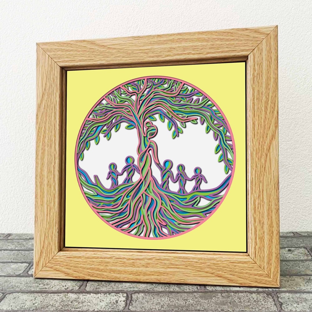 Mom of Five 3D Mandala SVG/ Mother Tree of Life Mandala/ Multilayer ...