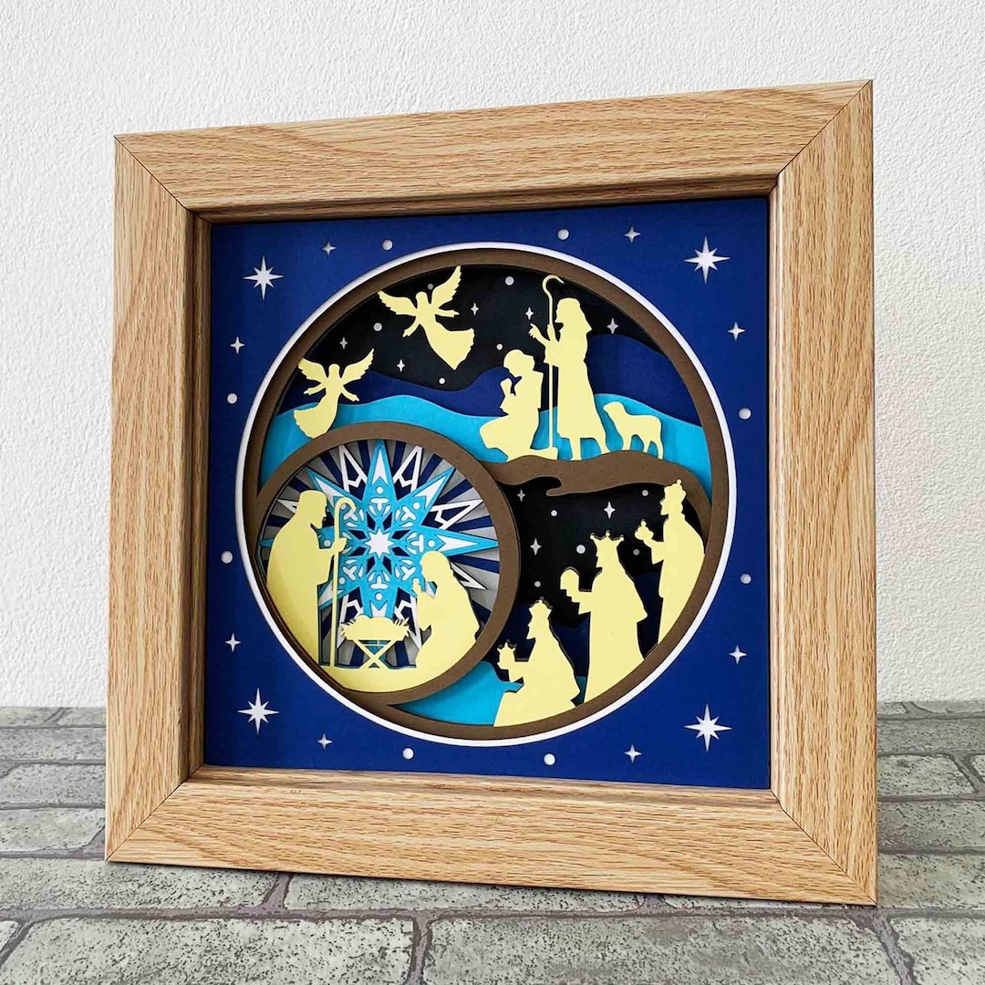 Nativity Scene Shadow Box SVG/ Nativity 3D Cardstock/ Christmas Home ...