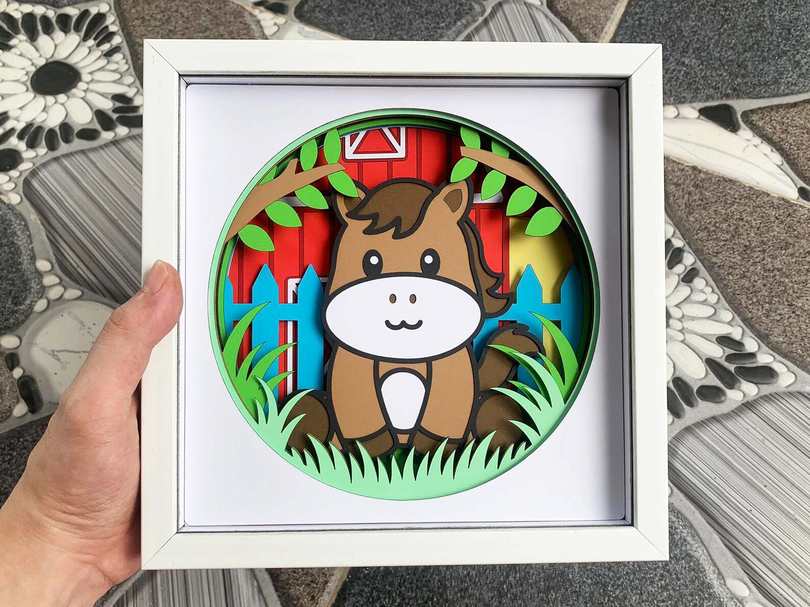 Farm Animals Shadow Box SVG/ Nursery Room Farmhouse Theme/ - Etsy