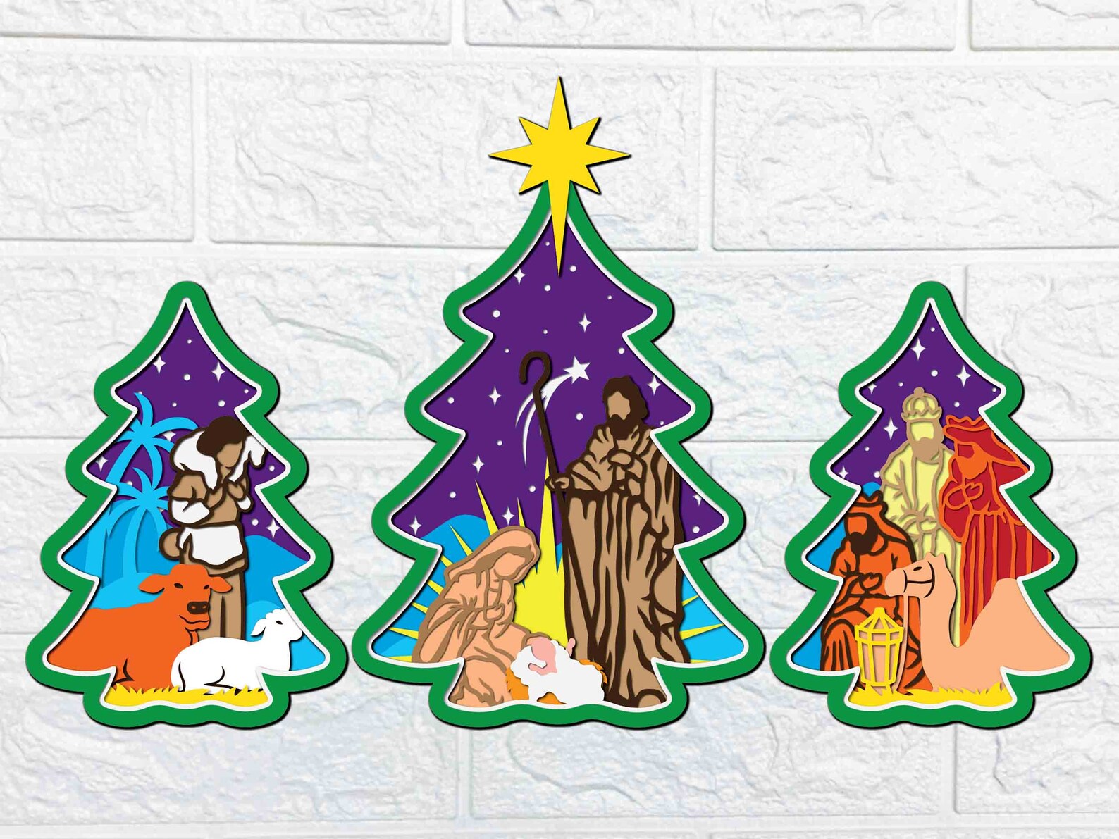 3D Nativity Scene SVG Bundle/ Nativity 3D Cardstock/ Christmas - Etsy