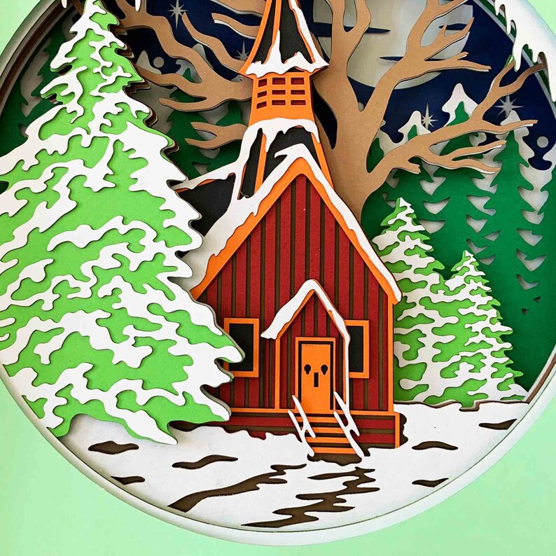 Rustic Church 3D Shadow Box SVG/ Church Christmas Cricut - Etsy