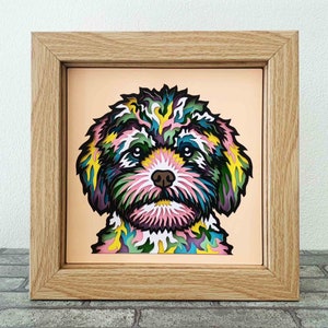 Cavapoo 3D Layered SVG for Cardstock/ 3D Cavoodle Shadow Box/ Colorful ...