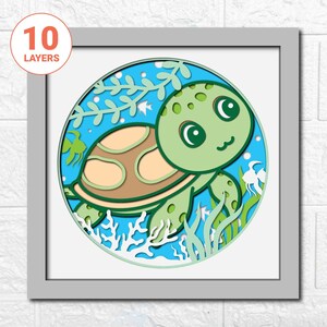 Turtle Shadow Box SVG/ 3D Animal SVG/ Nursery Room Decor/ Birthday Gift ...
