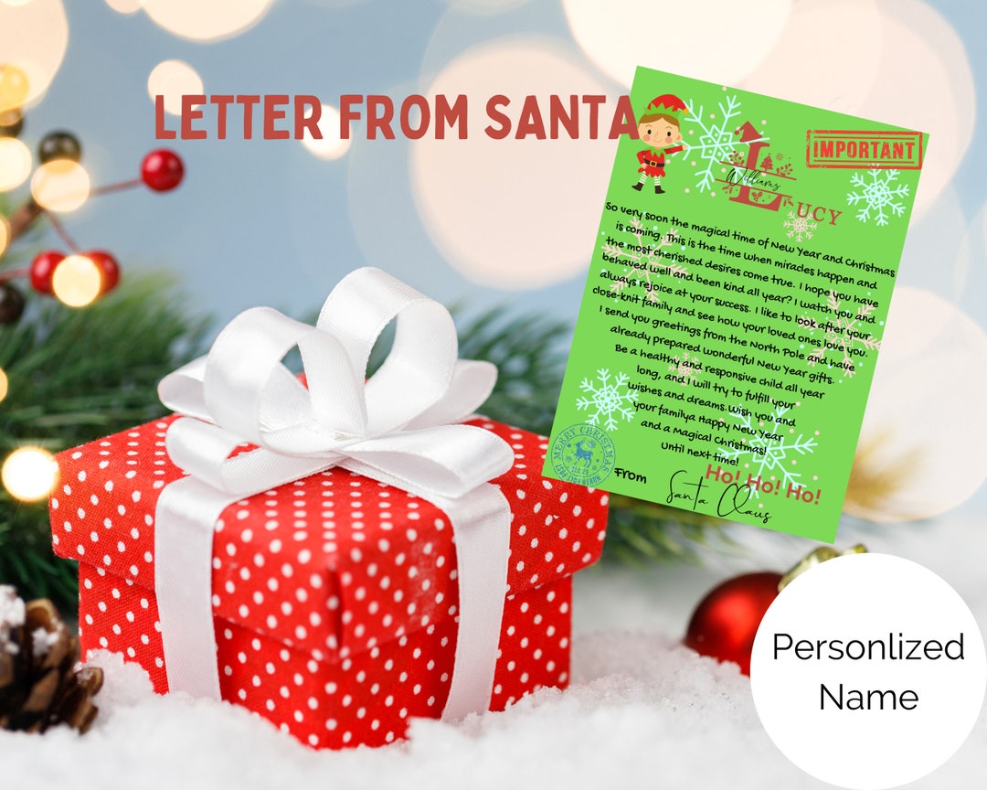Personalized Letter From Santa Letter From North Pole Santa - Etsy