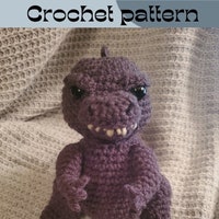 Godzilla Crochet Pattern – Large Amigurumi Monster Plush PDF – Fierce ...