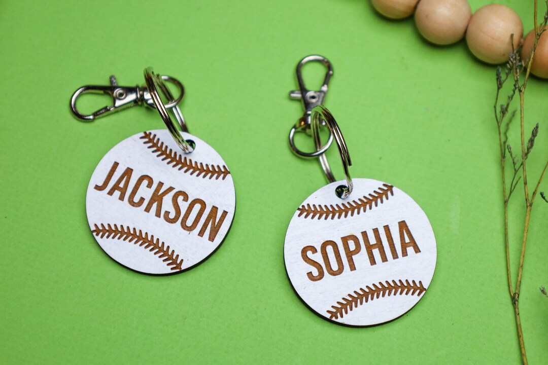 Personalized Baseball Keychain,custom Name Keychain,personalized Bag ...