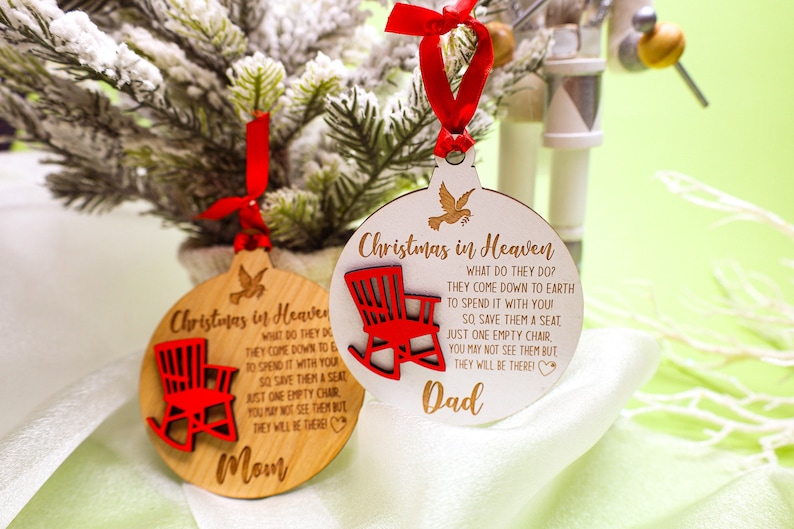 Memorial Rocking Chair Ornament,christmas in Heaven Memorial Gift ...