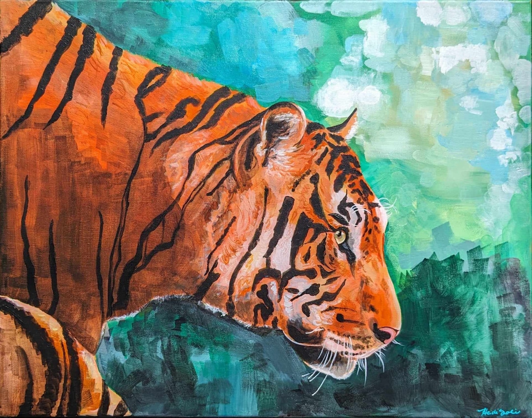 Original Acrylic Tiger Painting - Etsy