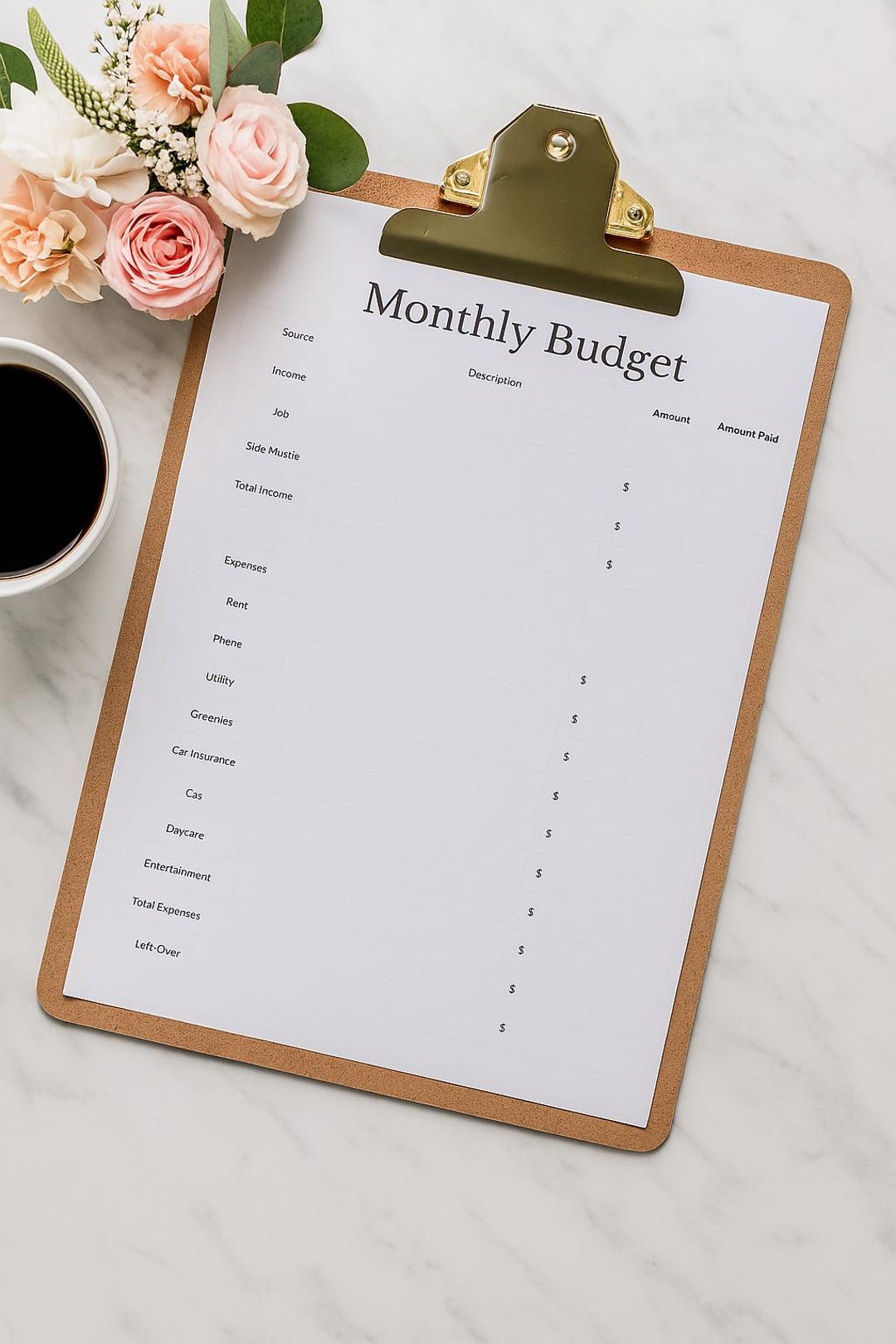 Monthly Budget Printable | Income & Expense Tracker | Financial Planner ...