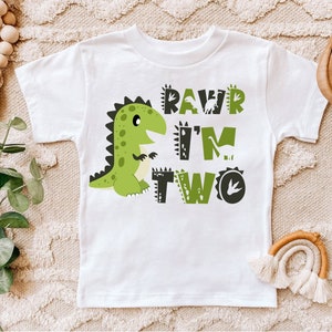 Two Asaurus Birthday PNG File, TWO Rex Boy Birthday, Boy T-rex Rex Png ...