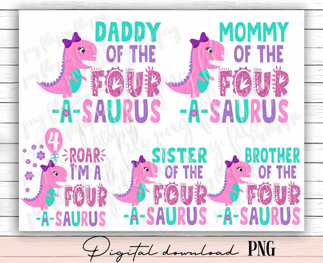 Family Saurus Bundle Png, Four Asaurus Png, Dinosaur Family Png ...