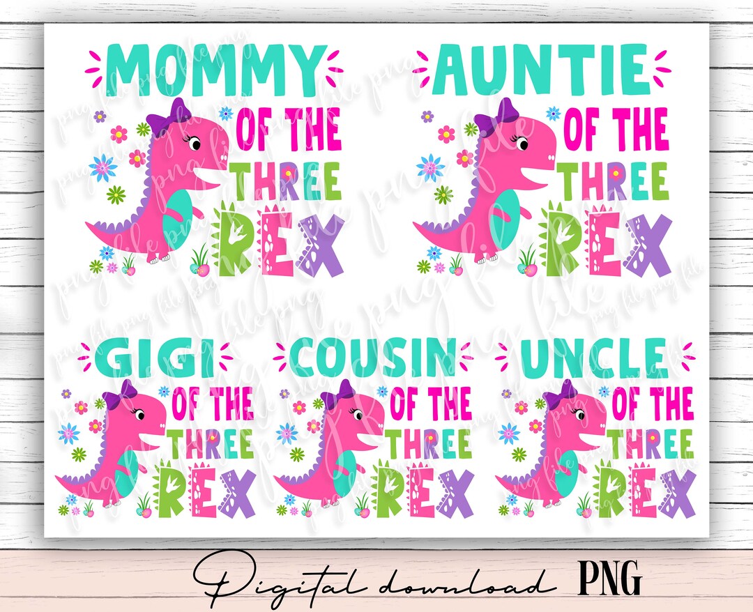 Family Saurus Bundle Png, Three Rex Png, Dinosaur Family Png, Matching ...