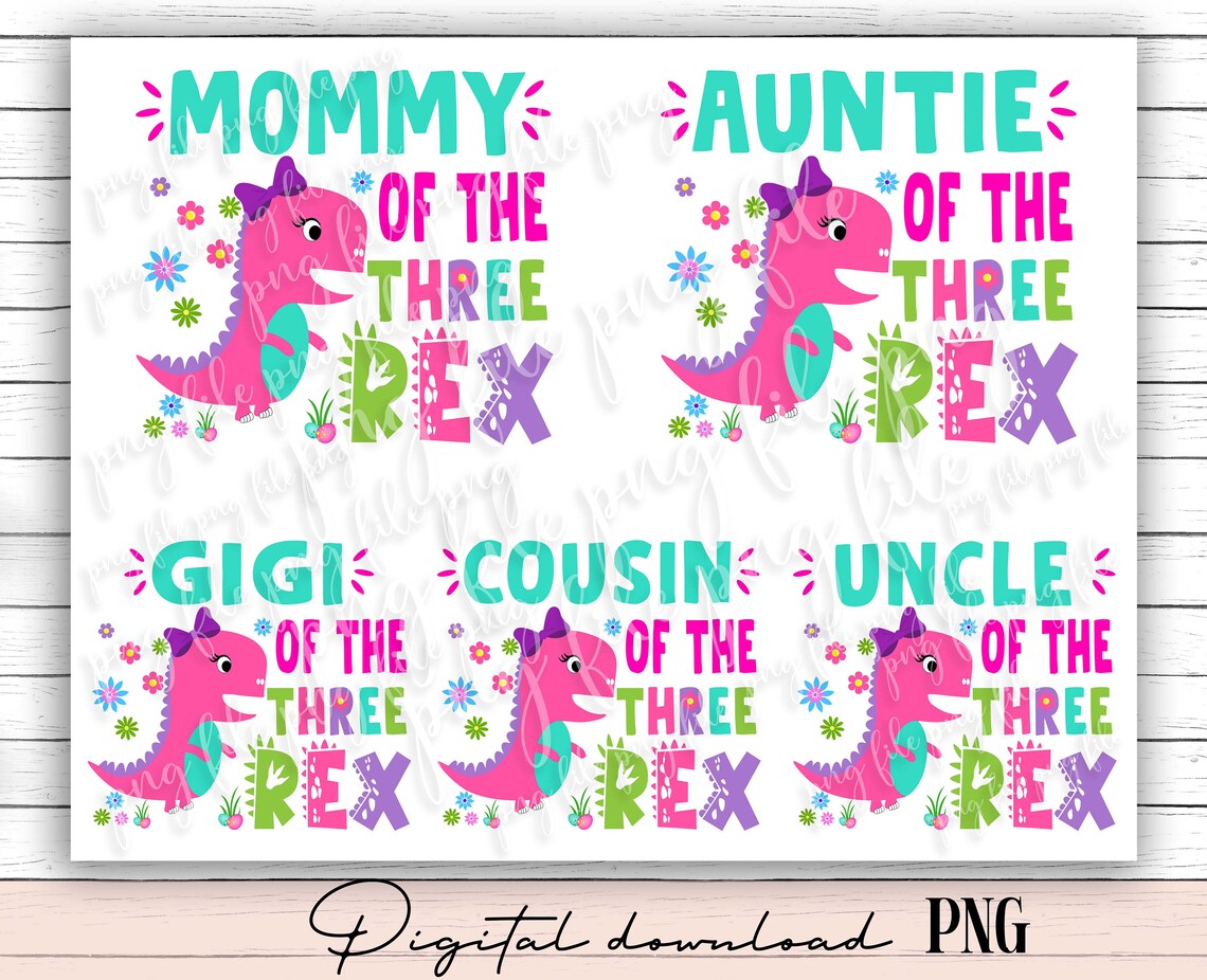 Family Saurus Bundle Png Three Rex Png Dinosaur Family Png - Etsy