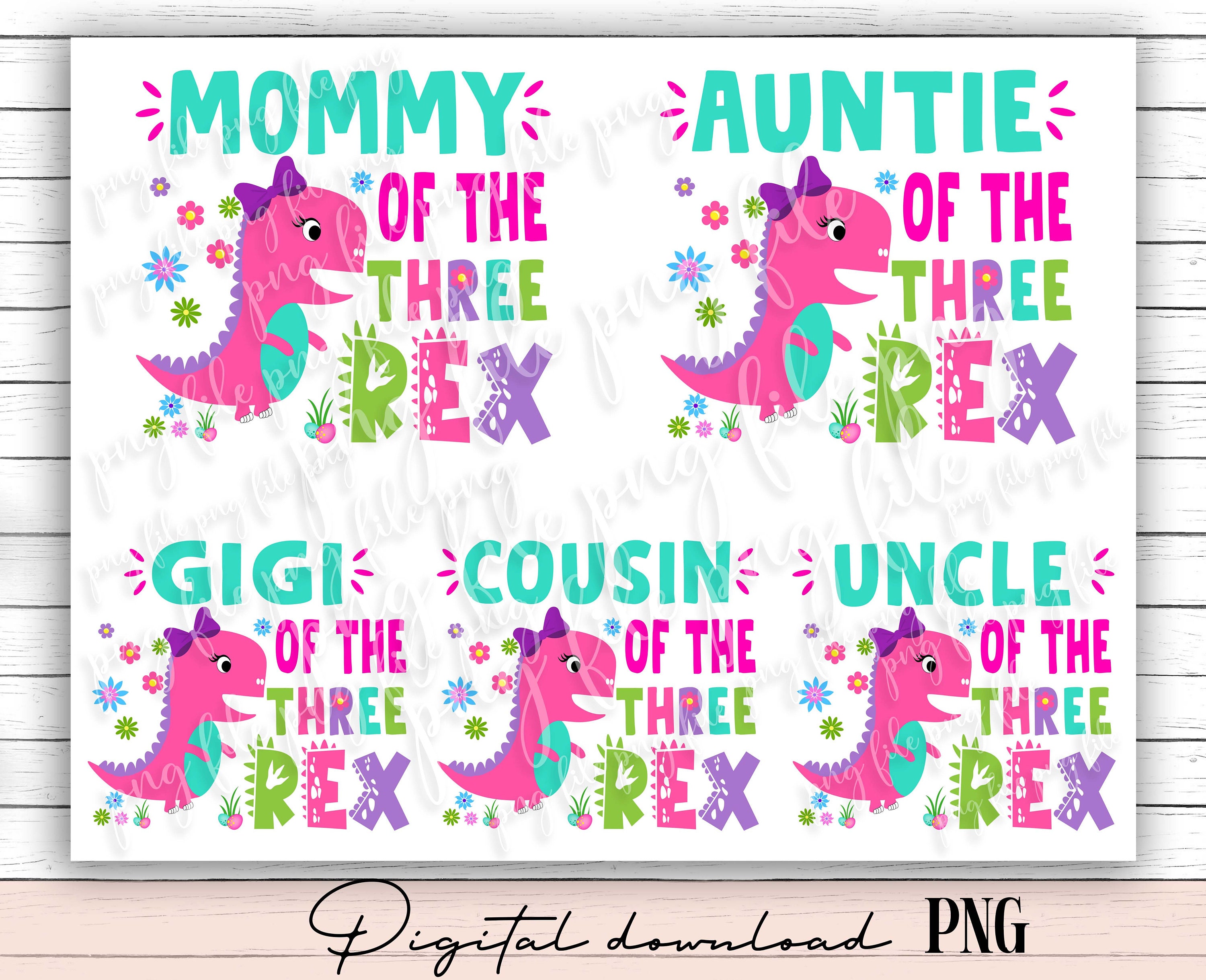 Family Saurus Bundle Png, Three Rex Png, Dinosaur Family Png, Matching ...