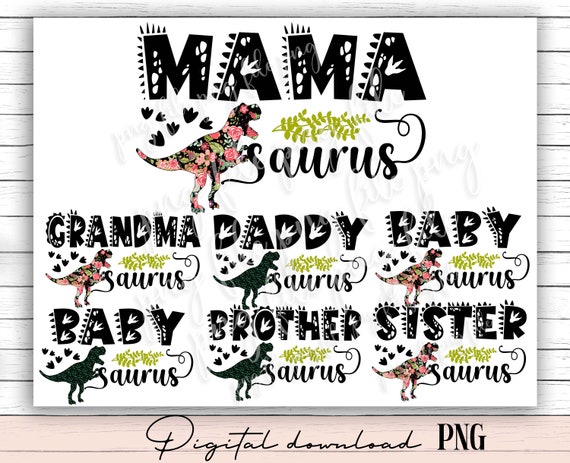 Family Saurus Bundle Png Mama Saurus Png Dinosaur Family - Etsy