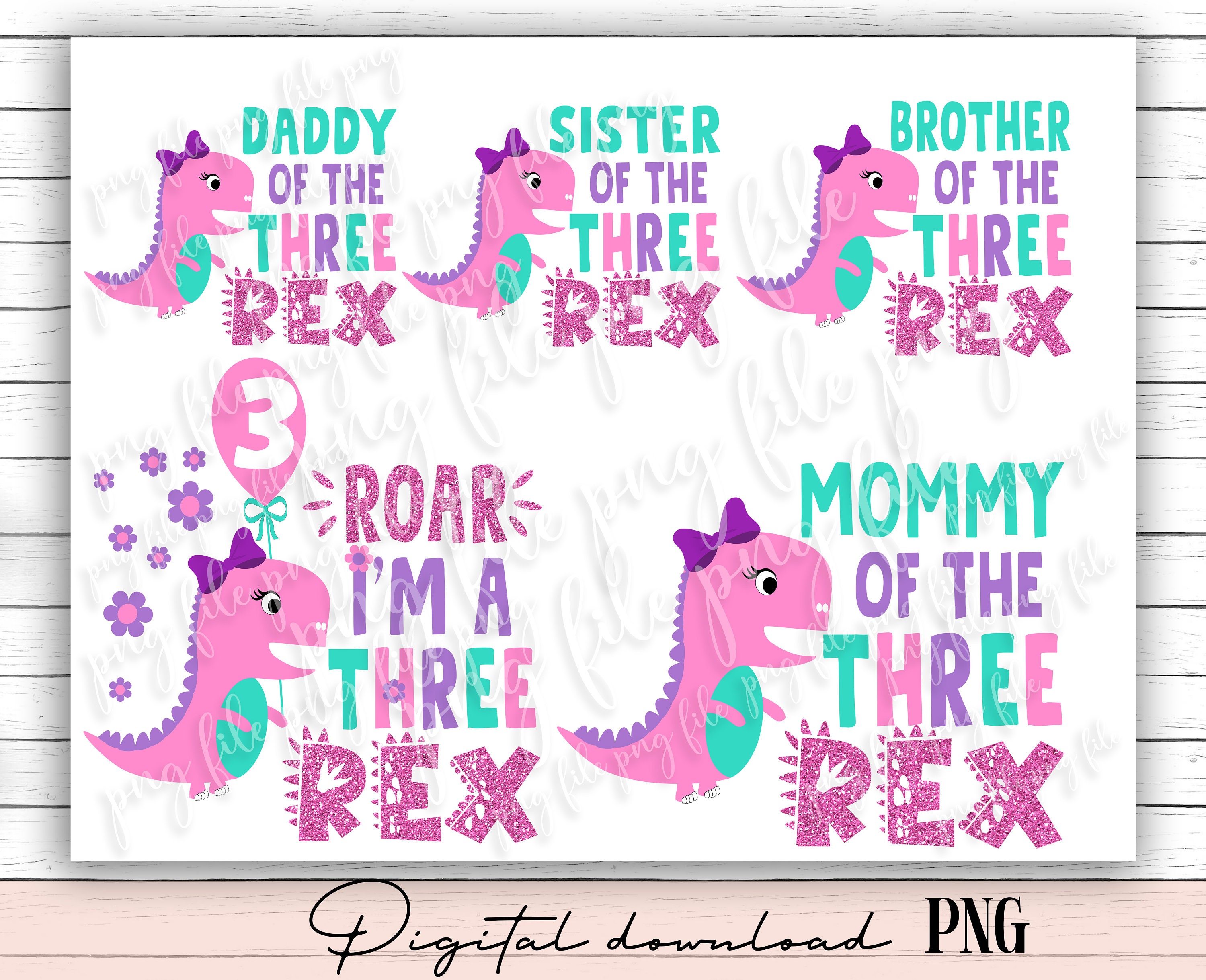 Family Saurus Bundle Png THREE Rex Png Dinosaur Family Png - Etsy