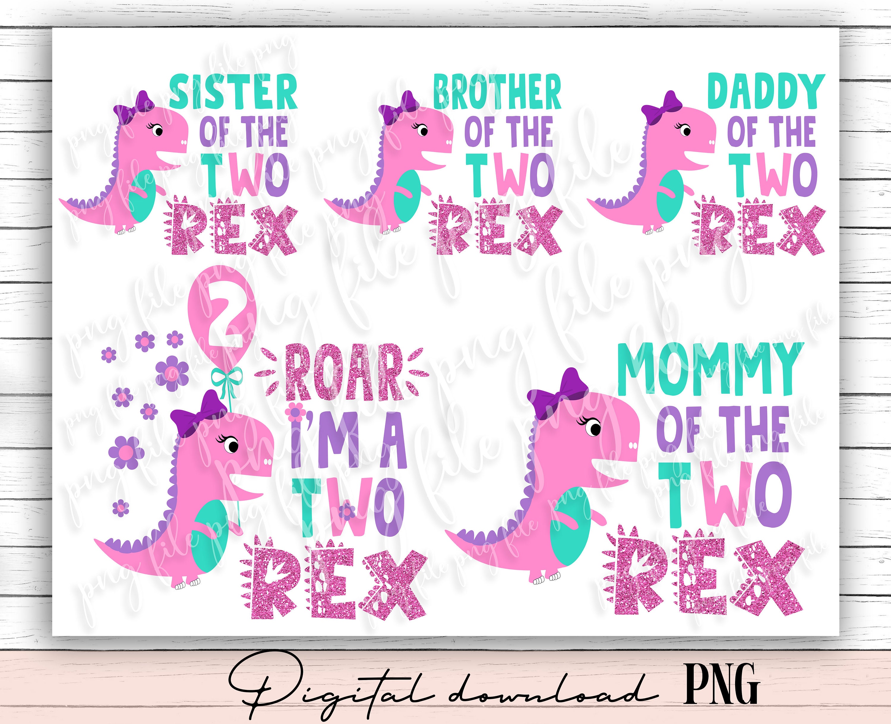 Family Saurus Bundle Png TWO Rex Png Dinosaur Family Png - Etsy
