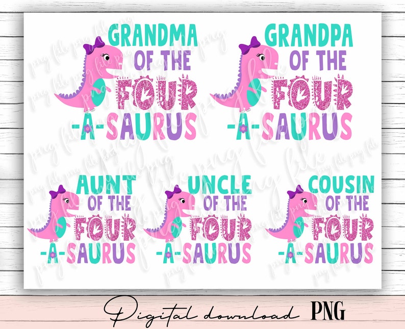 Family Saurus PNG Bundle: Matching Dinosaur Design (digital Download ...