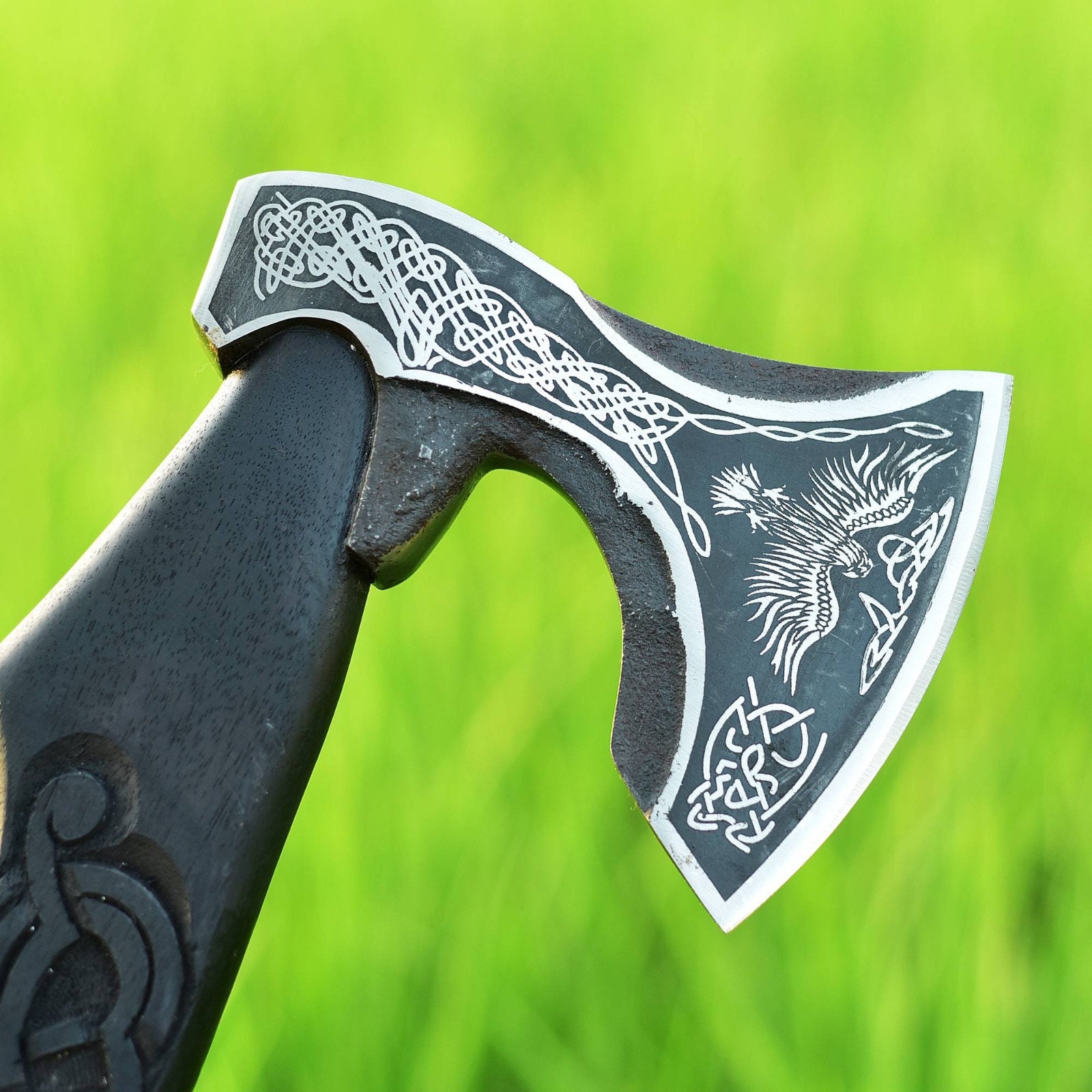 Custom Gift, Engraved Axe, Viking Forged Axe, Personalized Hatchet, Viking Hatchet, Bearded ...