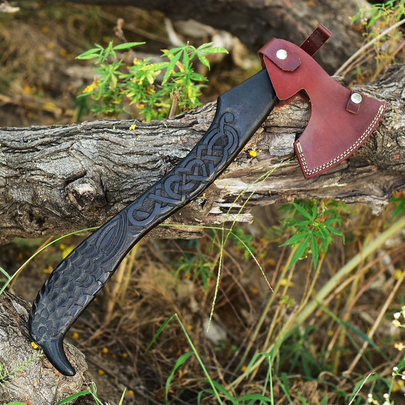 Raven Engraved Axe, Viking Forged Axe, Personalized Hatchet, Viking ...