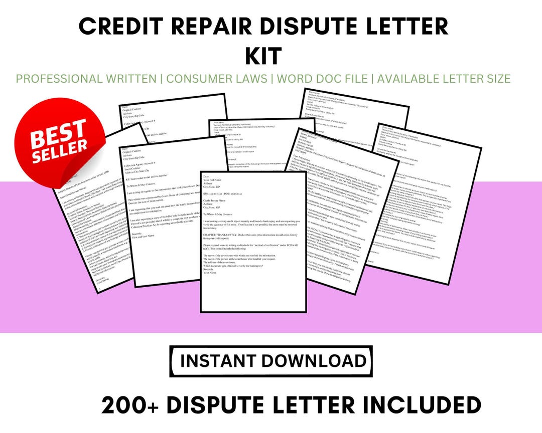 Credit Repair Dispute Letter Kit 200 Letters Included Remove ...