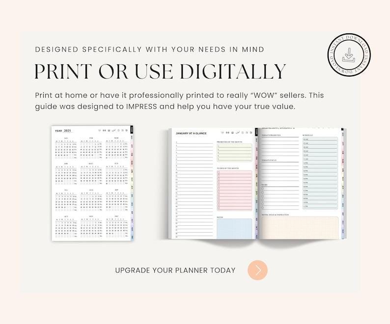 2025 - 2026 Digital Planner, Goodnotes Hyperlinked PLR MRR Digital ...