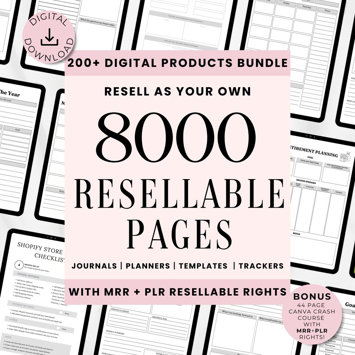 Done for You Planners Journals Trackers 8000 Pages Editable Downloads ...
