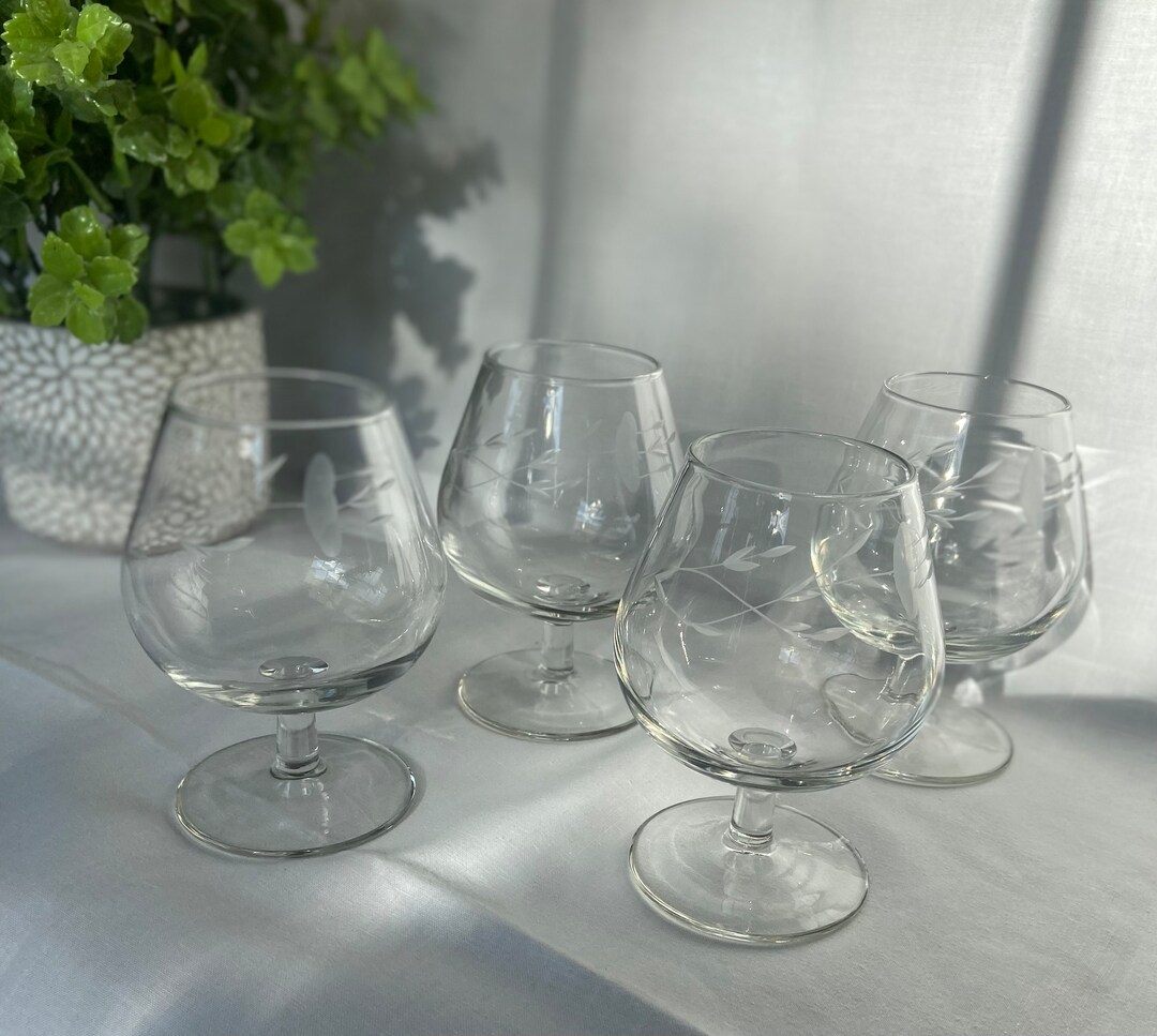 Vintage Princess House Heritage Brandy Snifter Crystal Hand Etched ...
