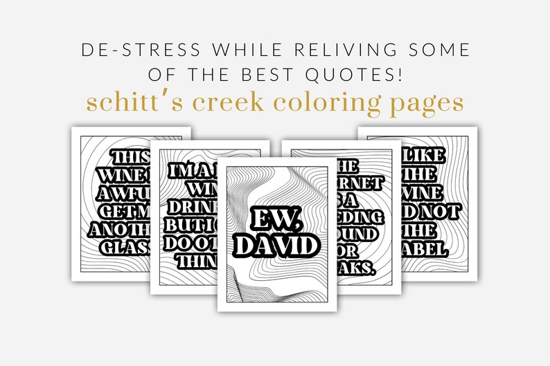 Schitt's Creek Quotes Digital Coloring | David Rose Quote Coloring ...