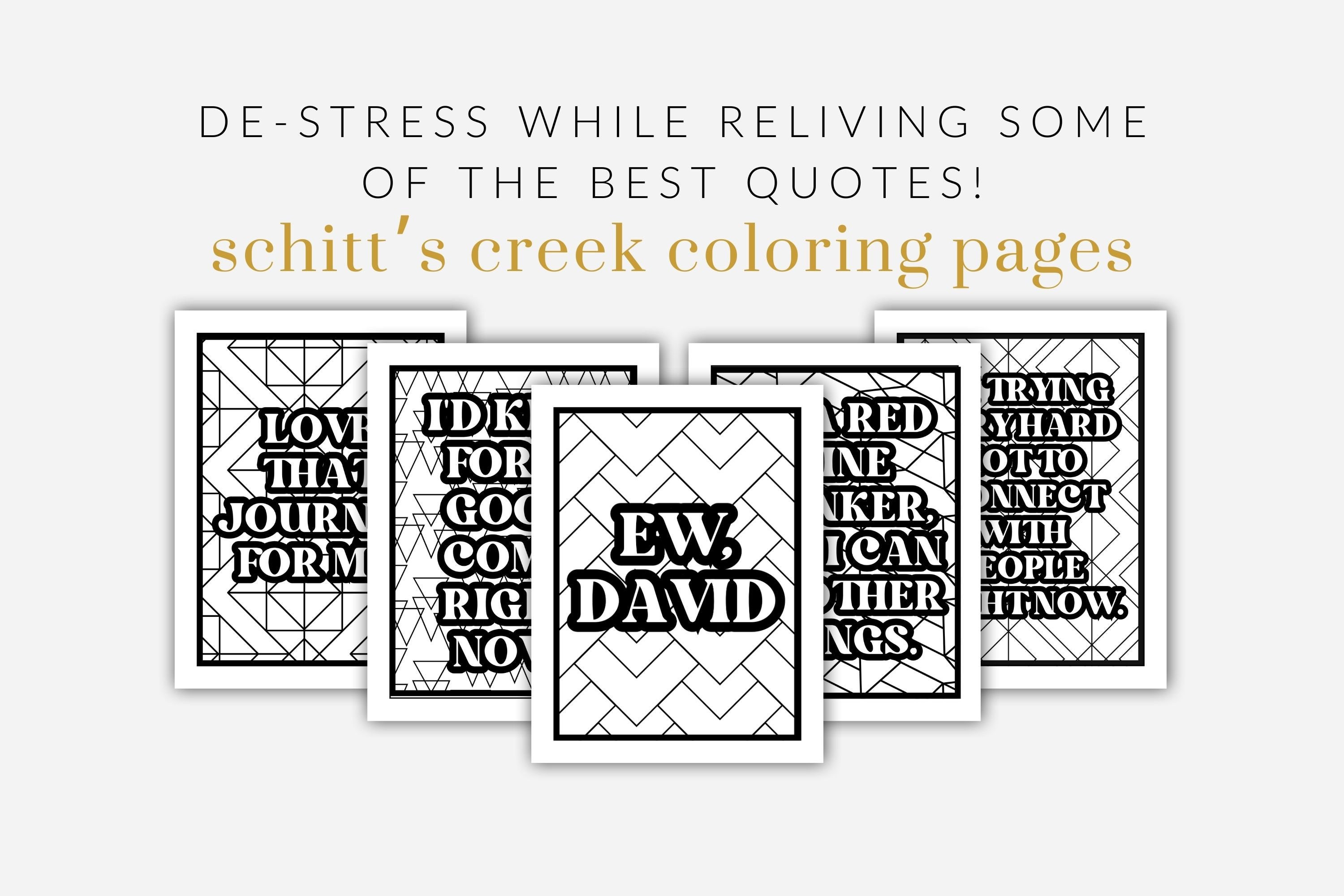 Schitt's Creek Quotes Digital Coloring David Rose Quote - Etsy