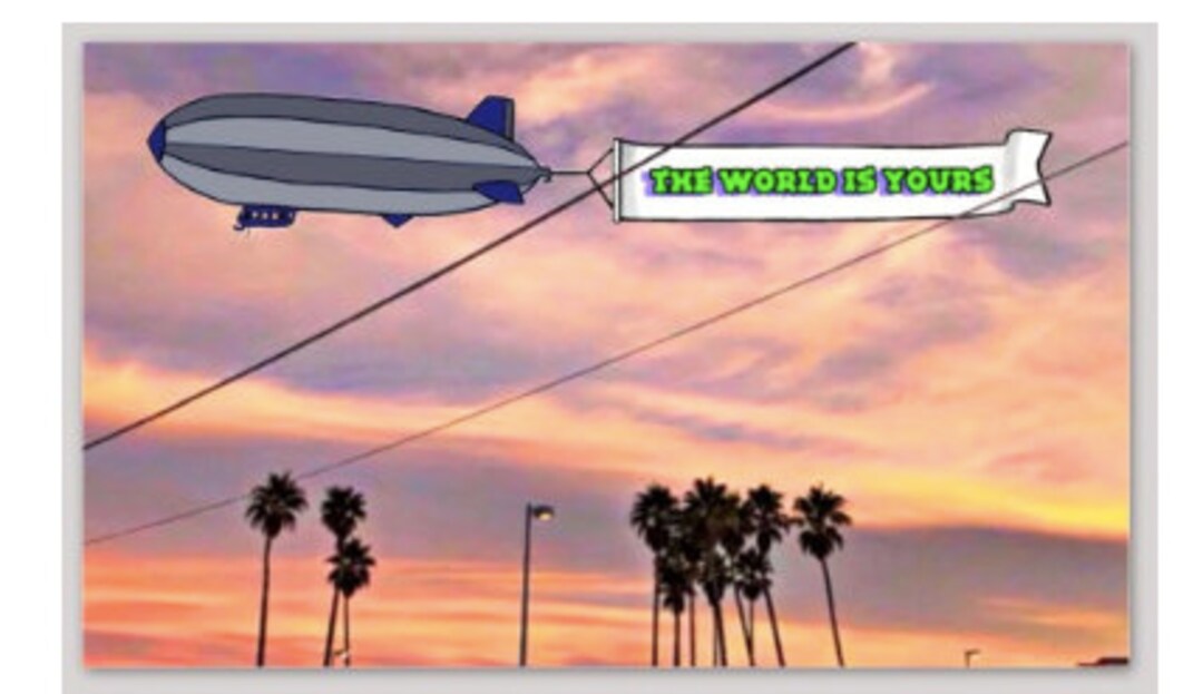 The World is Yours Blimp Sticker - Etsy