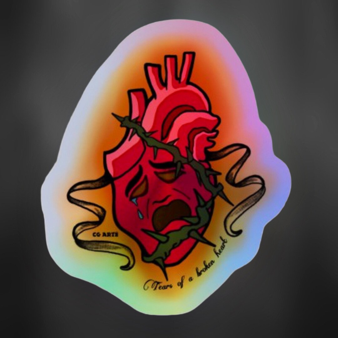 Tears of A Broken Heart Holographic Sticker - Etsy