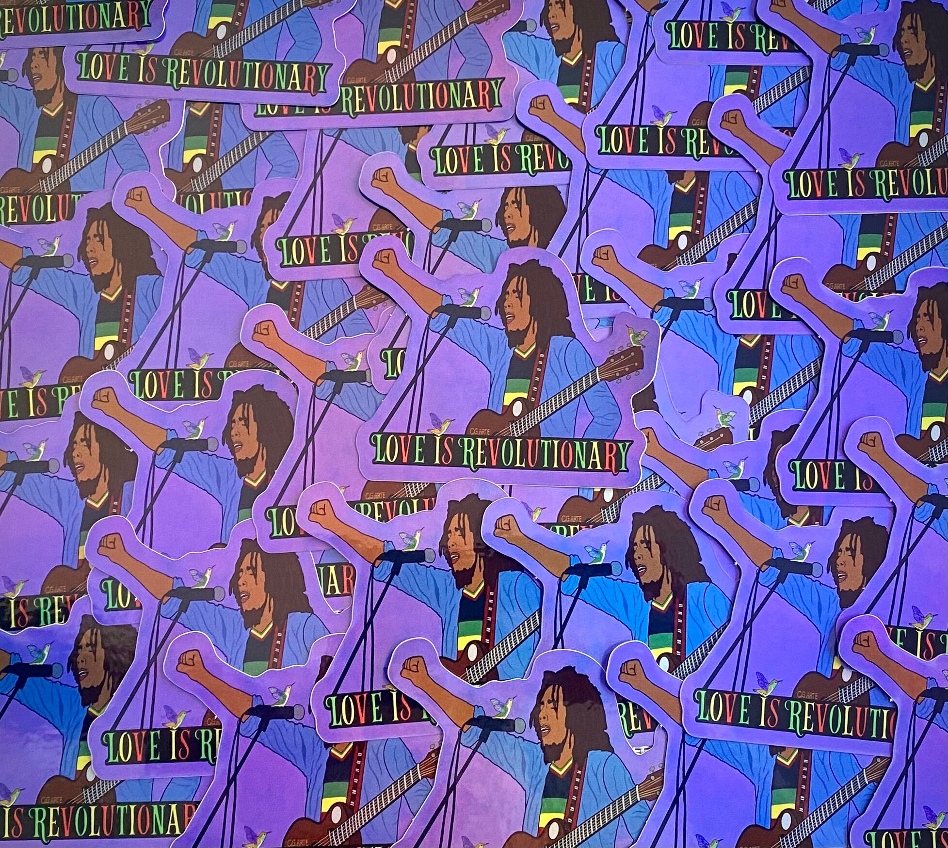 Bob Marley Holographic Sticker - Etsy