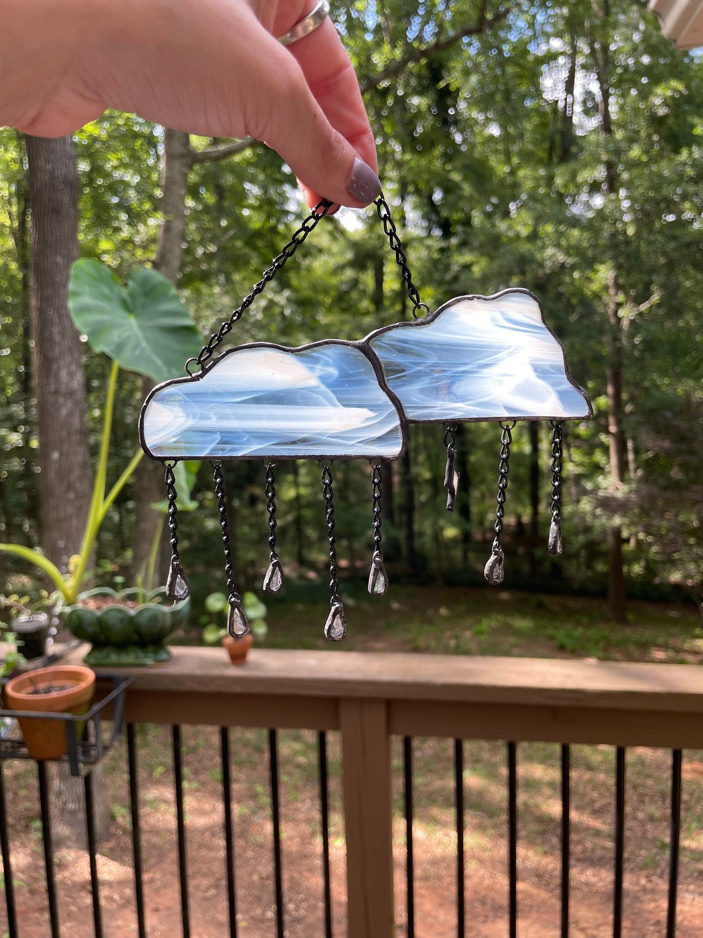 Stained Glass Cloud and Lightning Strike Suncatcher - Etsy