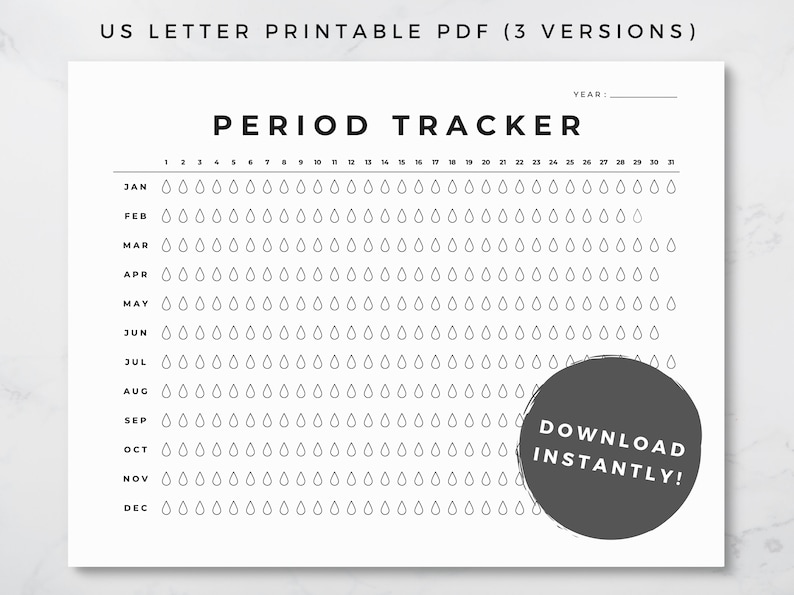 Printable Period Tracker Planner Insert Period Tracker - Etsy