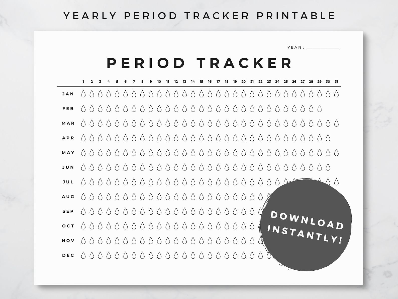 Printable Period Tracker Planner Insert, Period Tracker Digital ...